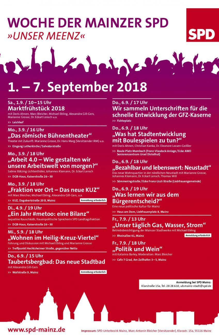 „Woche der Mainzer SPD“ – Programm vorgestellt, Ideen gefragt – SPD Mainz
